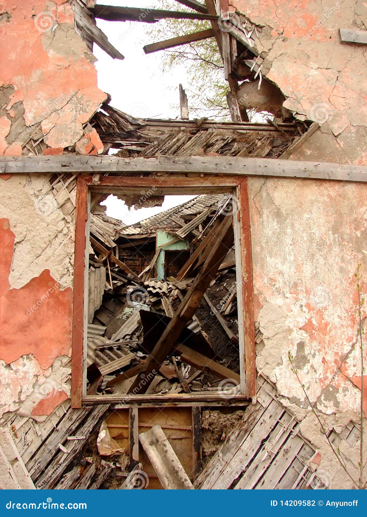 Old Ruined House Of The 19th Century. Old House And Stables By The ...