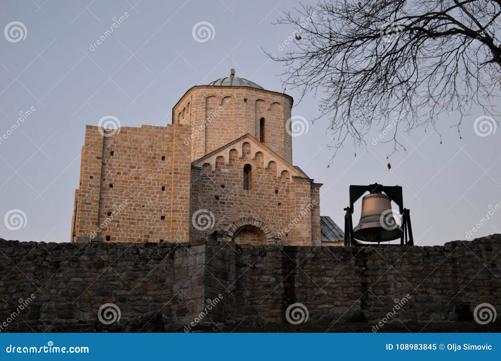 Old ruined monastery stock image. Image of fence, winter - 108983845