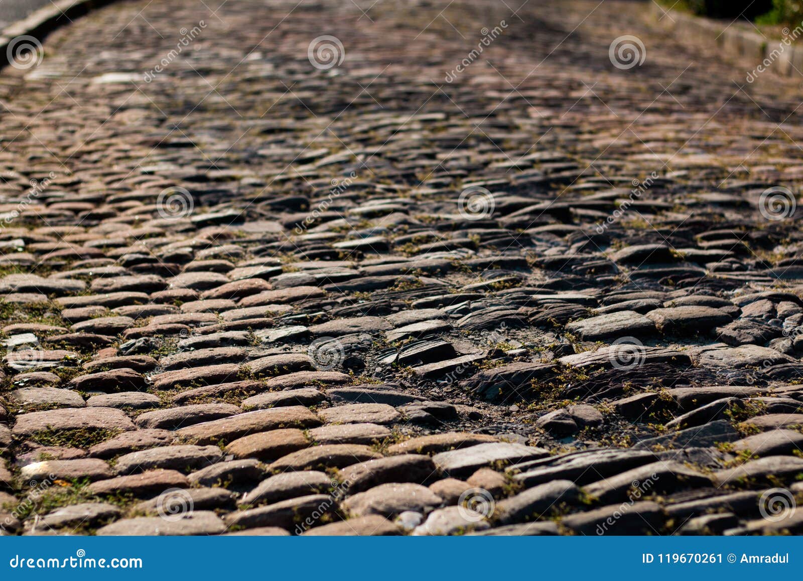 Old Ruined Paved Cobblestone Street Stock Image - Image of land, paved ...