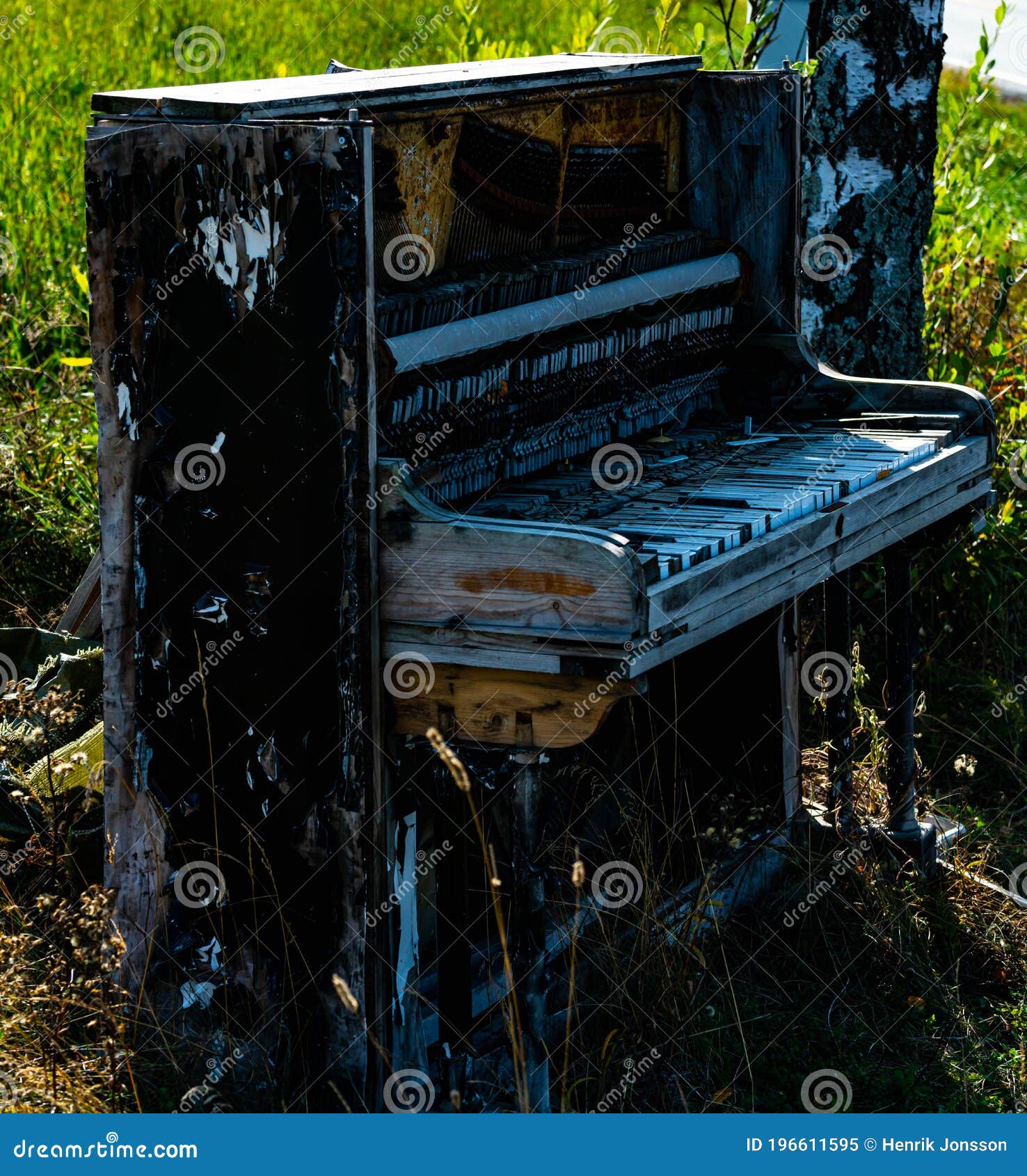 Destroyed Piano Sitting Outside Stock Image - Image of piano ...