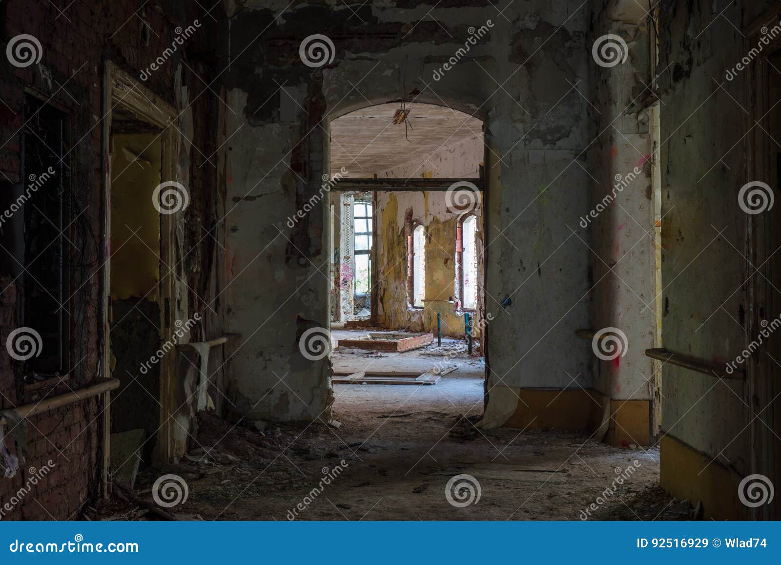The Old and Ruined Room of a Building, Lost Places Stock Image - Image ...
