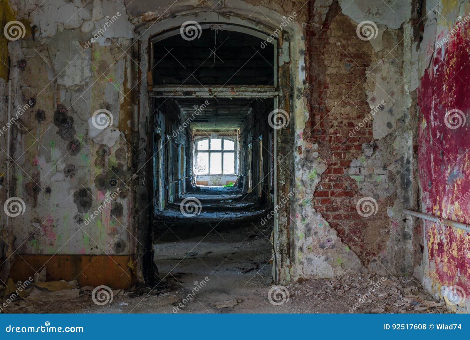 The Old and Ruined Room of a Building, Lost Places Stock Photo - Image ...