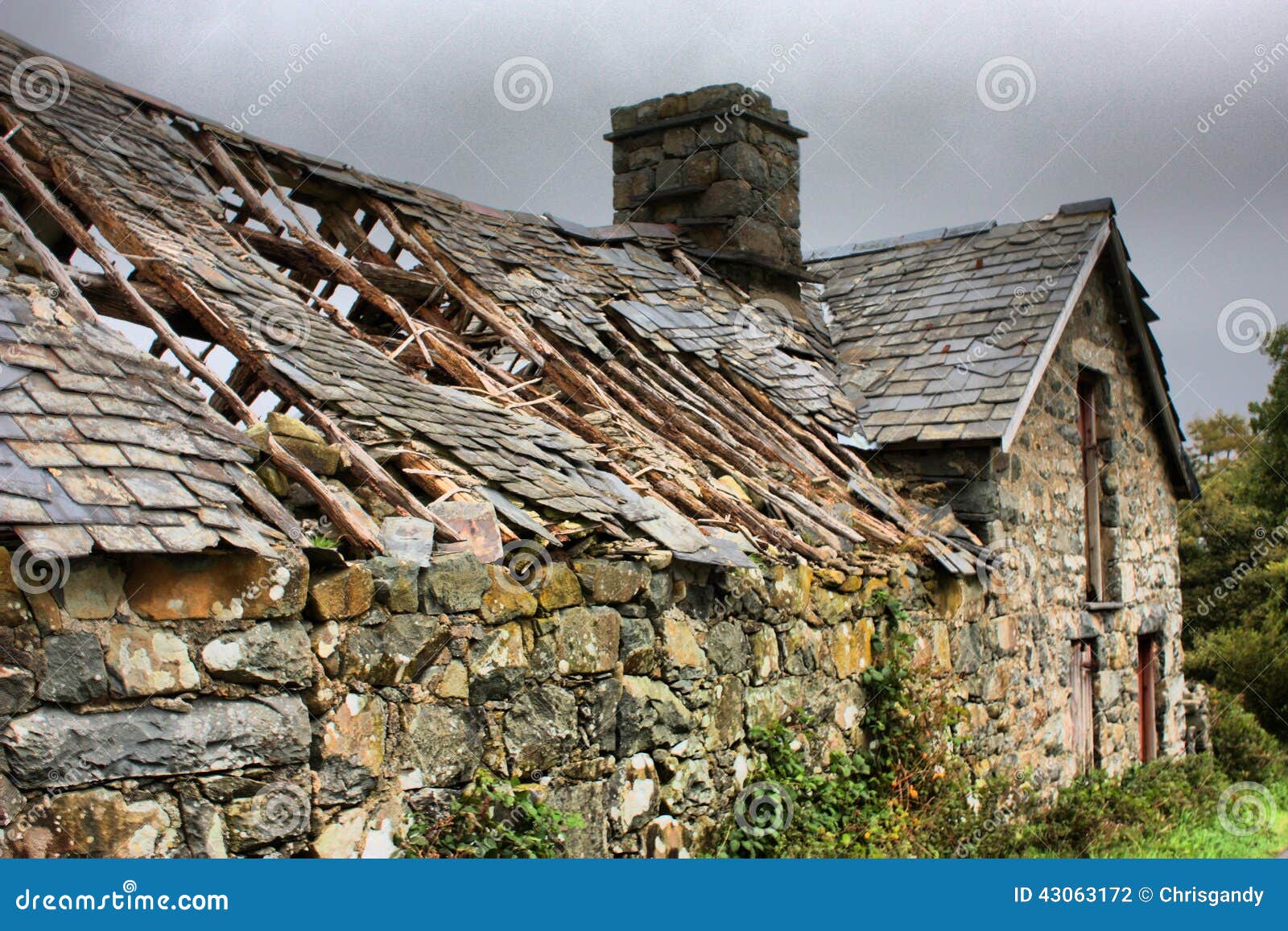 An Old Ruined Stone Barn in the Rural Countryside Stock Photo - Image ...