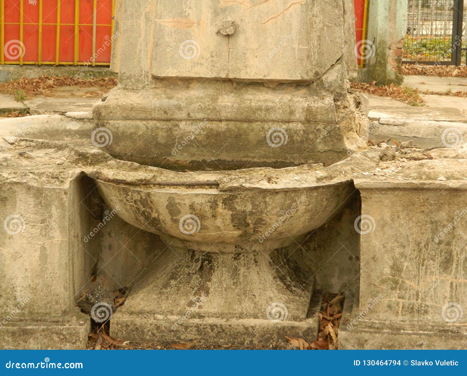 Old Ruined Stone Fountain with Stone Texture Stock Photo - Image of ...