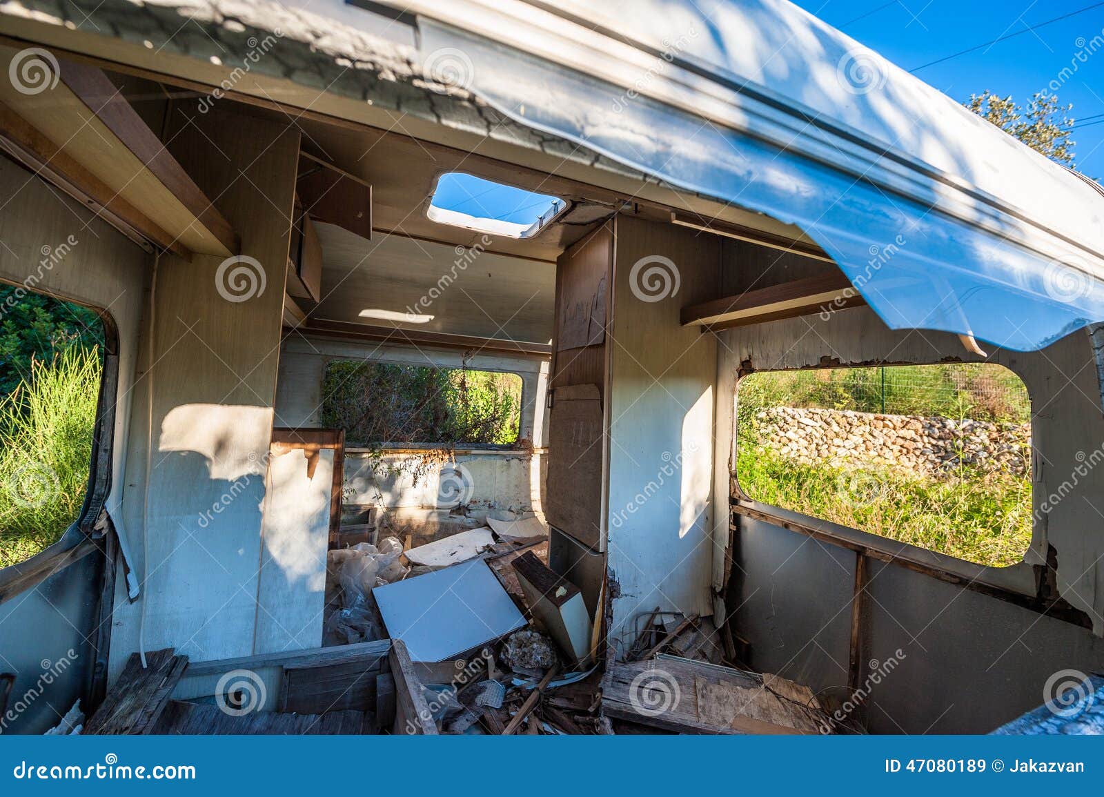 Old ruined trailer stock image. Image of dirty, obsolete - 47080189