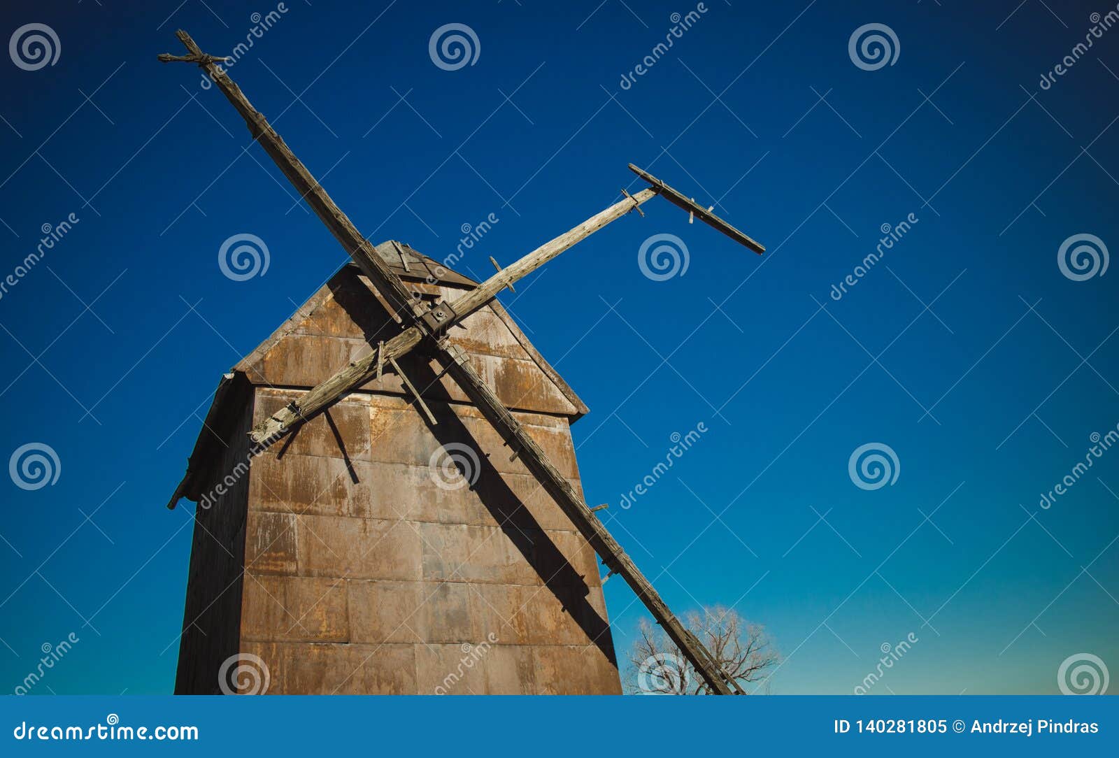 Old Ruined Windmill . CloseUp Stock Image - Image of windmill, country ...