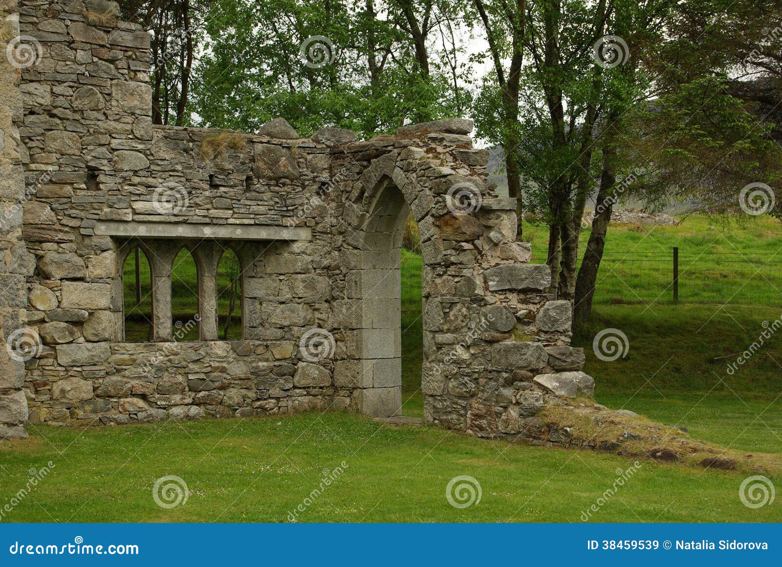 Old Ruins of the Church in Scotland Stock Image - Image of grass ...