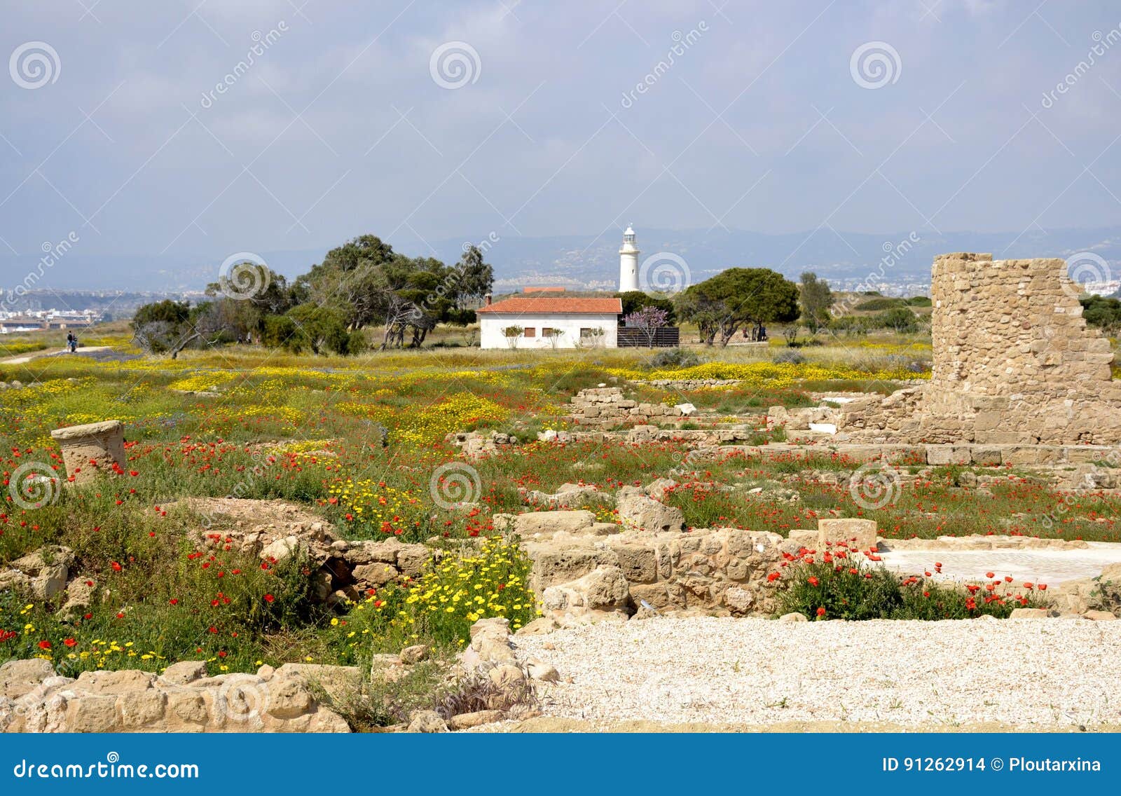Old ruins from Paphos stock photo. Image of colonnade - 91262914