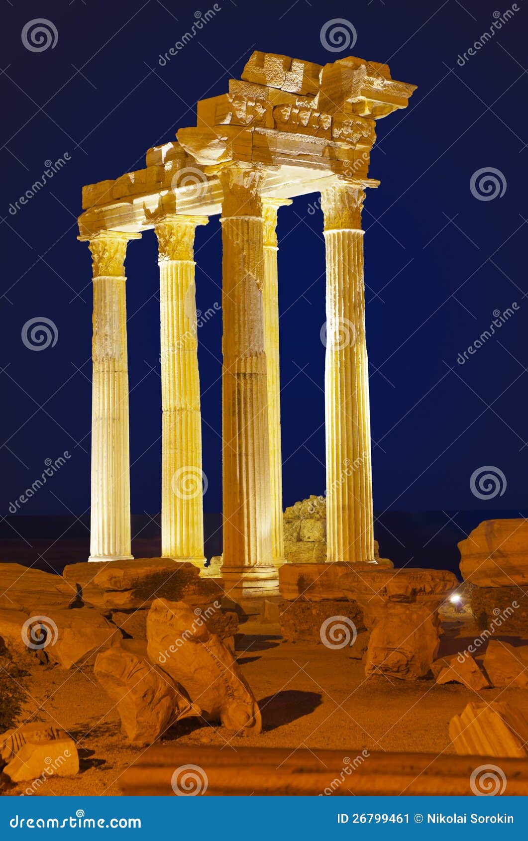 Old Ruins in Side, Turkey at Sunset Stock Image - Image of galery ...