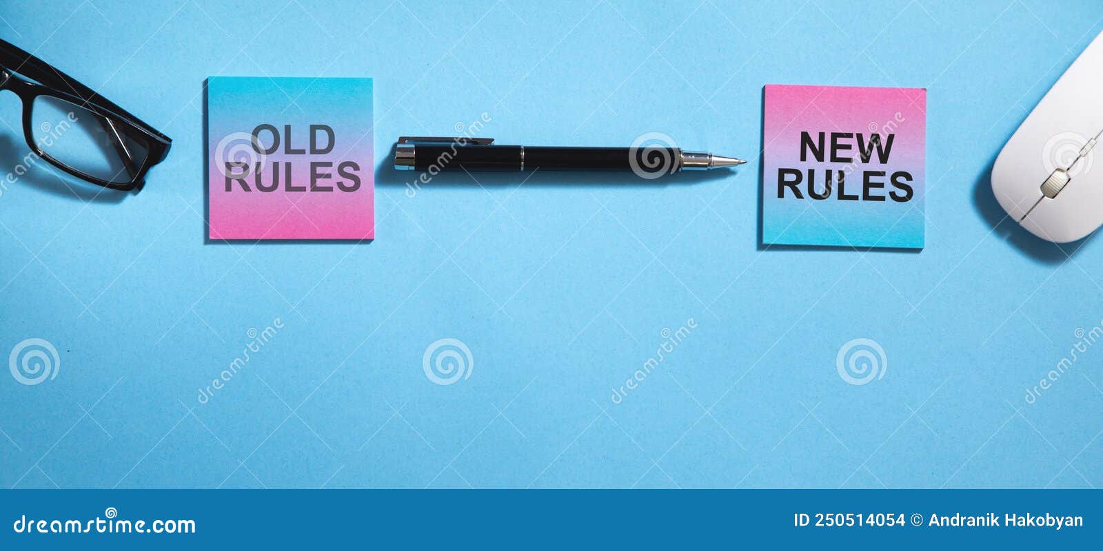 Old Rules and New Rules Text on Sticky Notes with a Business Objects ...