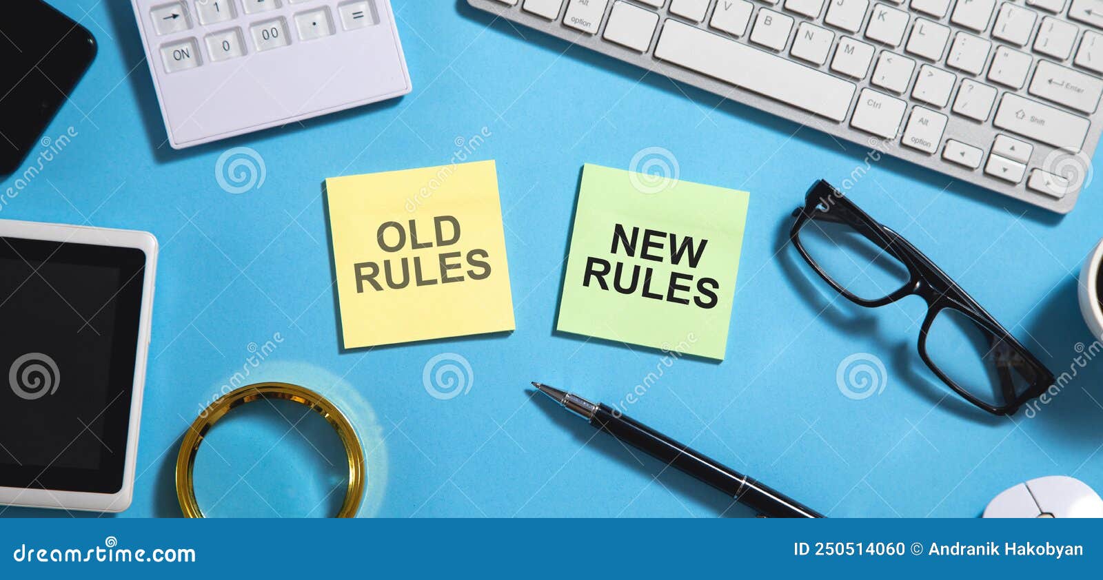 Old Rules and New Rules Text on Sticky Notes with a Business Objects ...