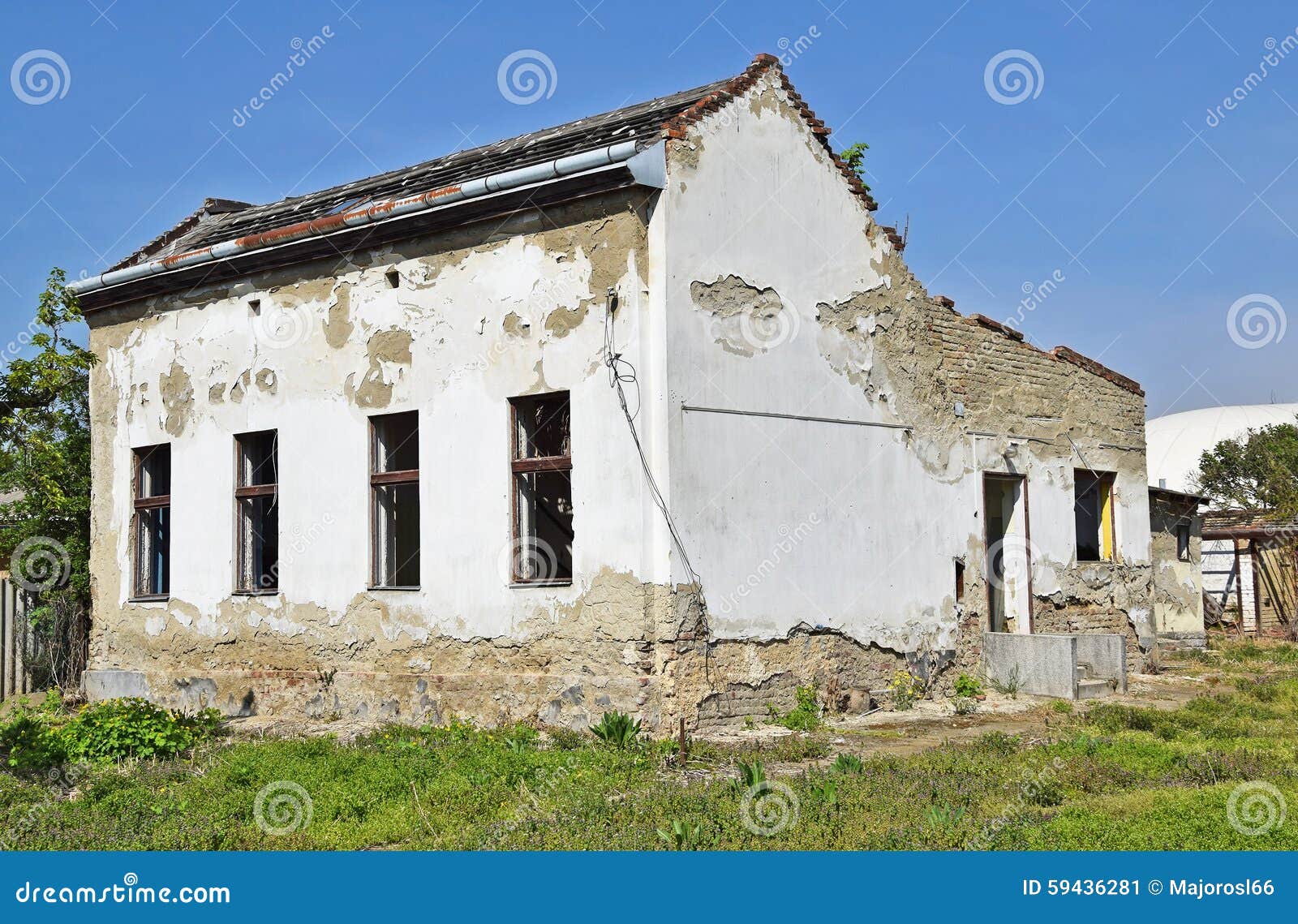 Old run down building stock image. Image of excavator - 59436281