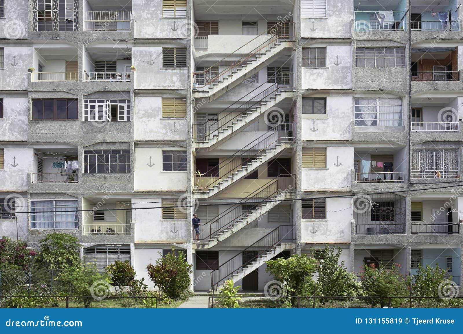 Old Rundown Appartment Building in Havana Stock Image - Image of people ...