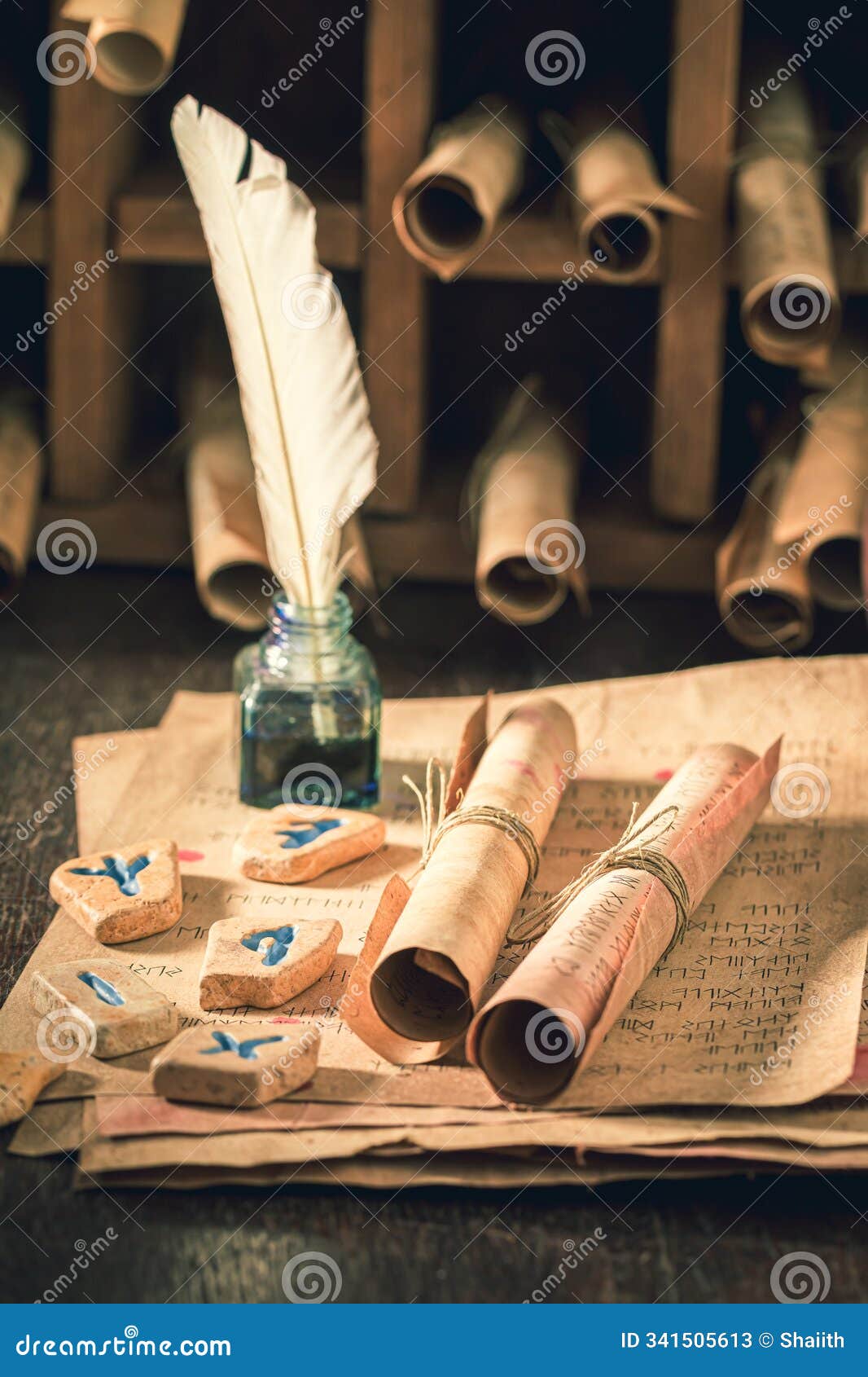 Old Rune Stones Based on Futhark Alphabet Stock Illustration ...