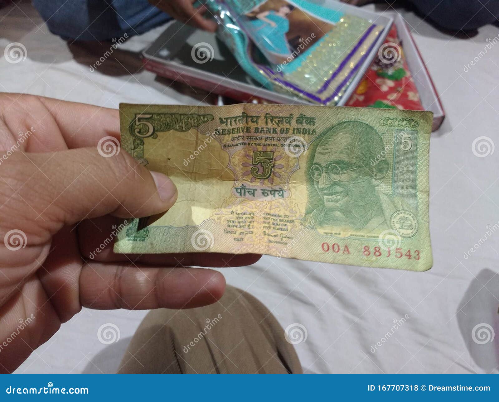 Old 5 Rupees Note Used by Indians during 20 Centuary Stock Photo ...