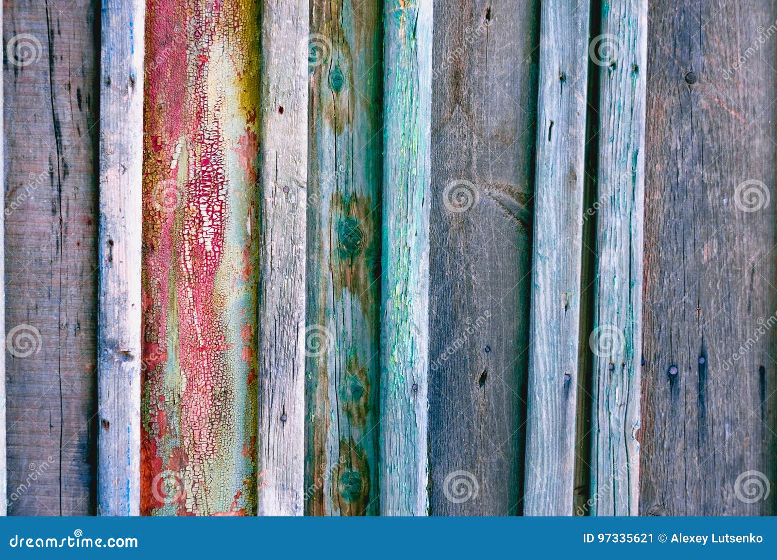 Old Rural Color Fence Background Texture Stock Image - Image of closeup ...