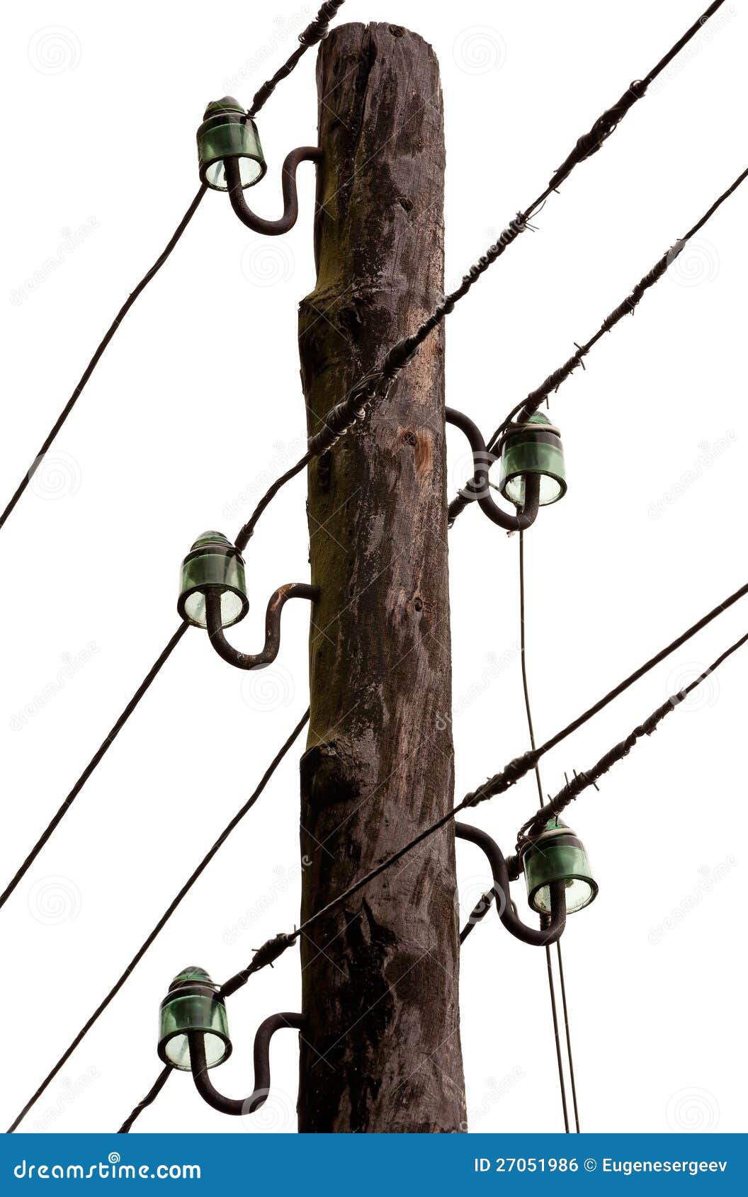 Old Rural Electric Pillar Isolated on White Stock Photo - Image of ...