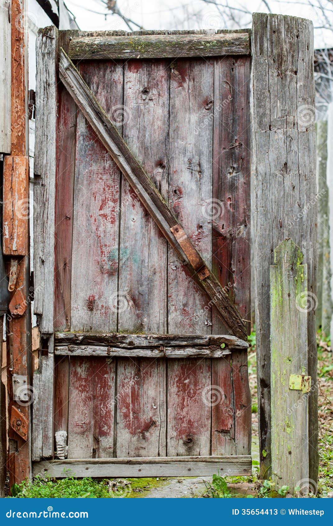 Old Rural Gate with Shabby Paint Stock Image - Image of board, design ...
