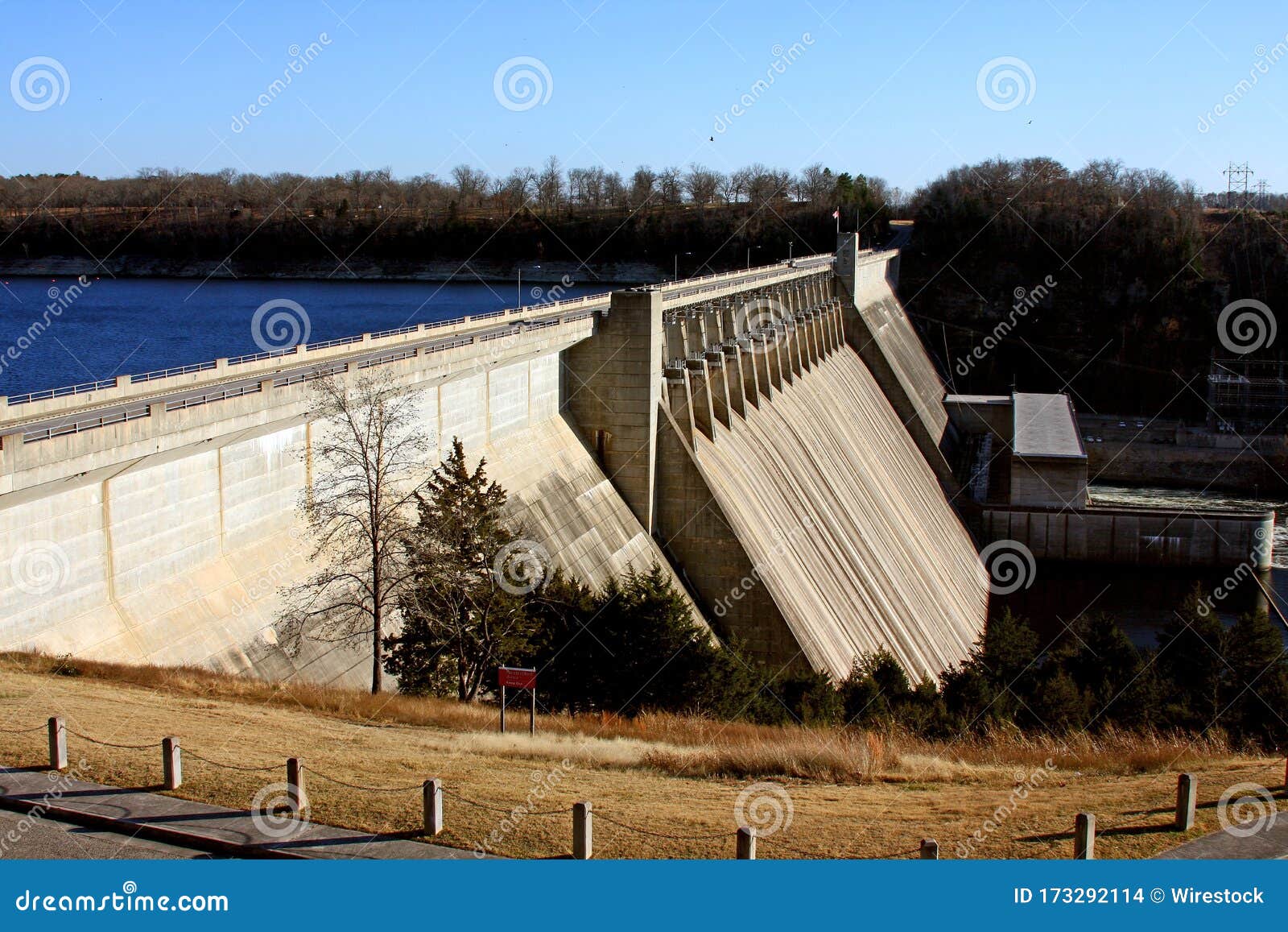 Old Rural Hydroelectric Dam by a River Surrounded by Thick Trees Stock ...