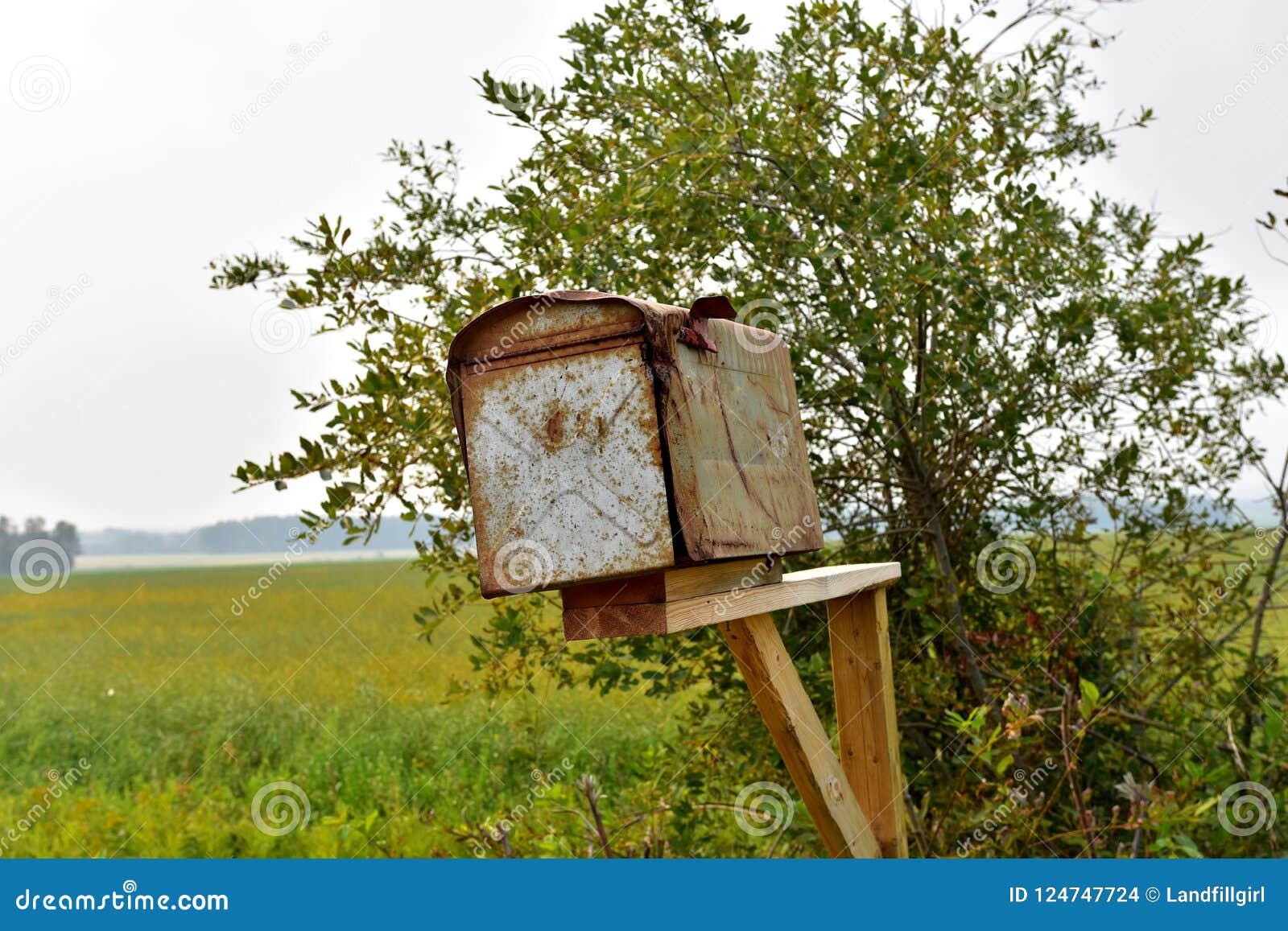 Old Rural Mailboxes stock photo. Image of outdoor, weathered - 124747724