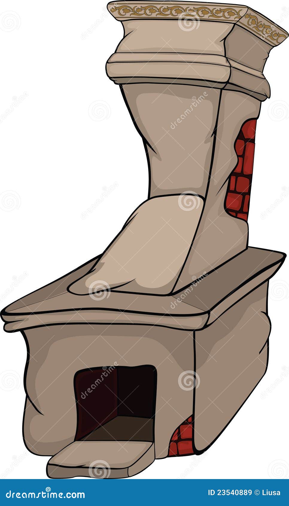 Old rural oven. Cartoon stock vector. Illustration of stone - 23540889