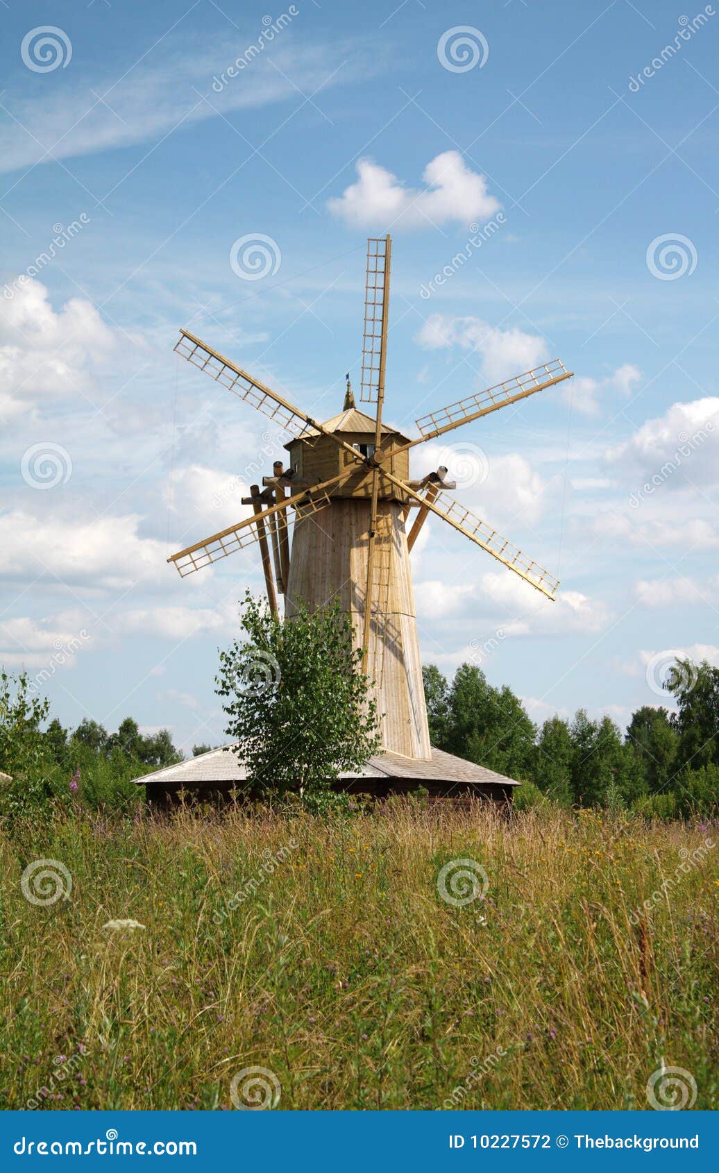 Old Rural Windmill and Cloud in Sky Stock Photo - Image of agriculture ...