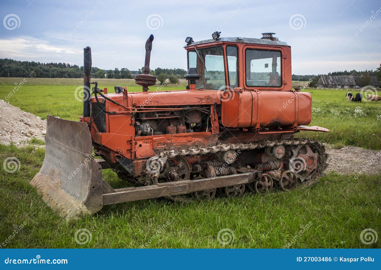 Old russian bulldozer stock photo. Image of agricultural - 27003486