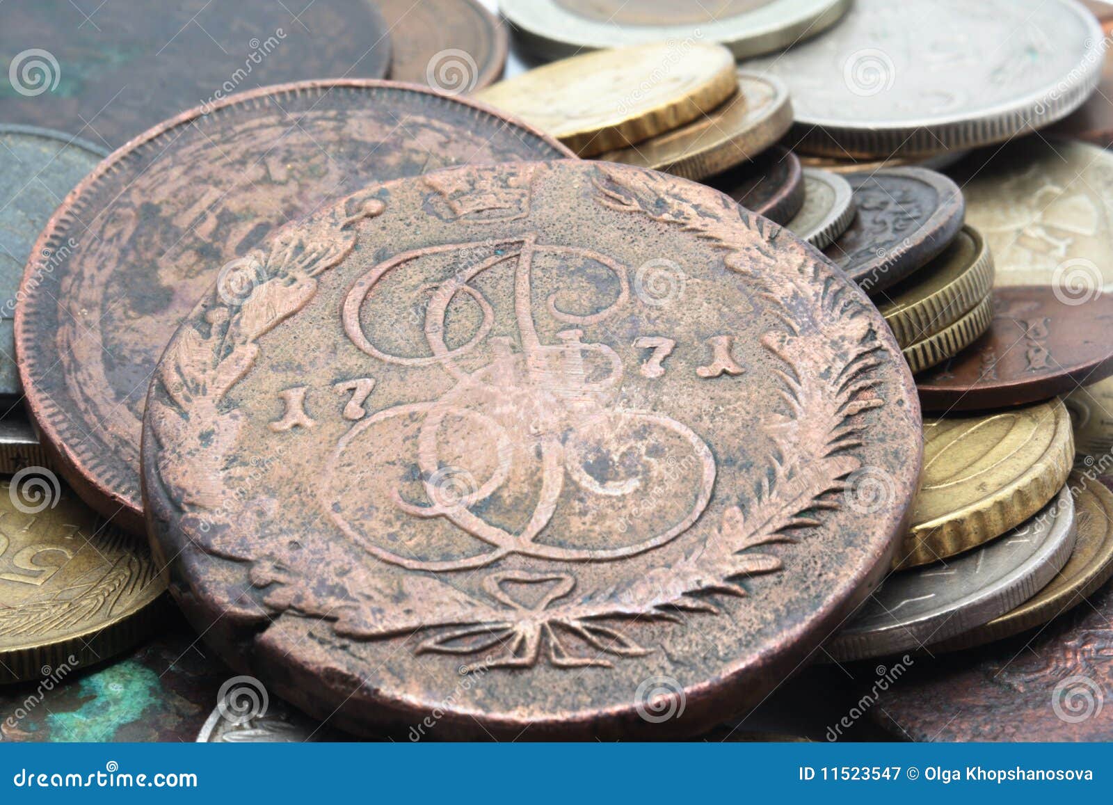 Old russian coins stock image. Image of object, number - 11523547