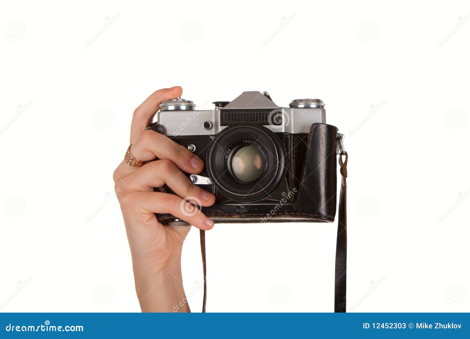 Old russian film camera stock image. Image of case, black - 12452303