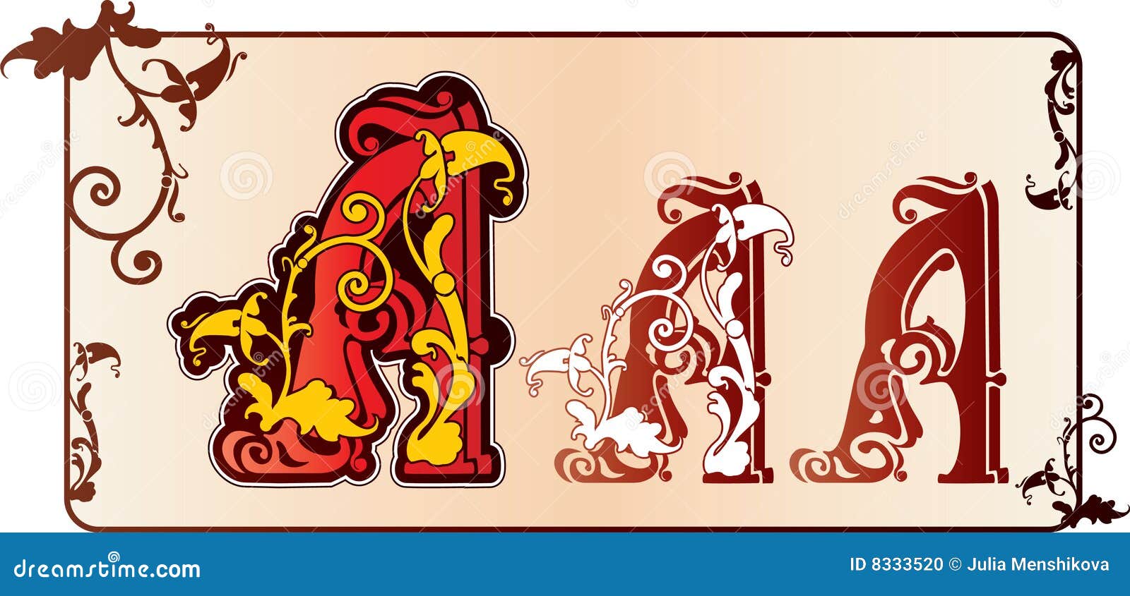 The old russian letter a stock vector. Illustration of alphabetic - 8333520