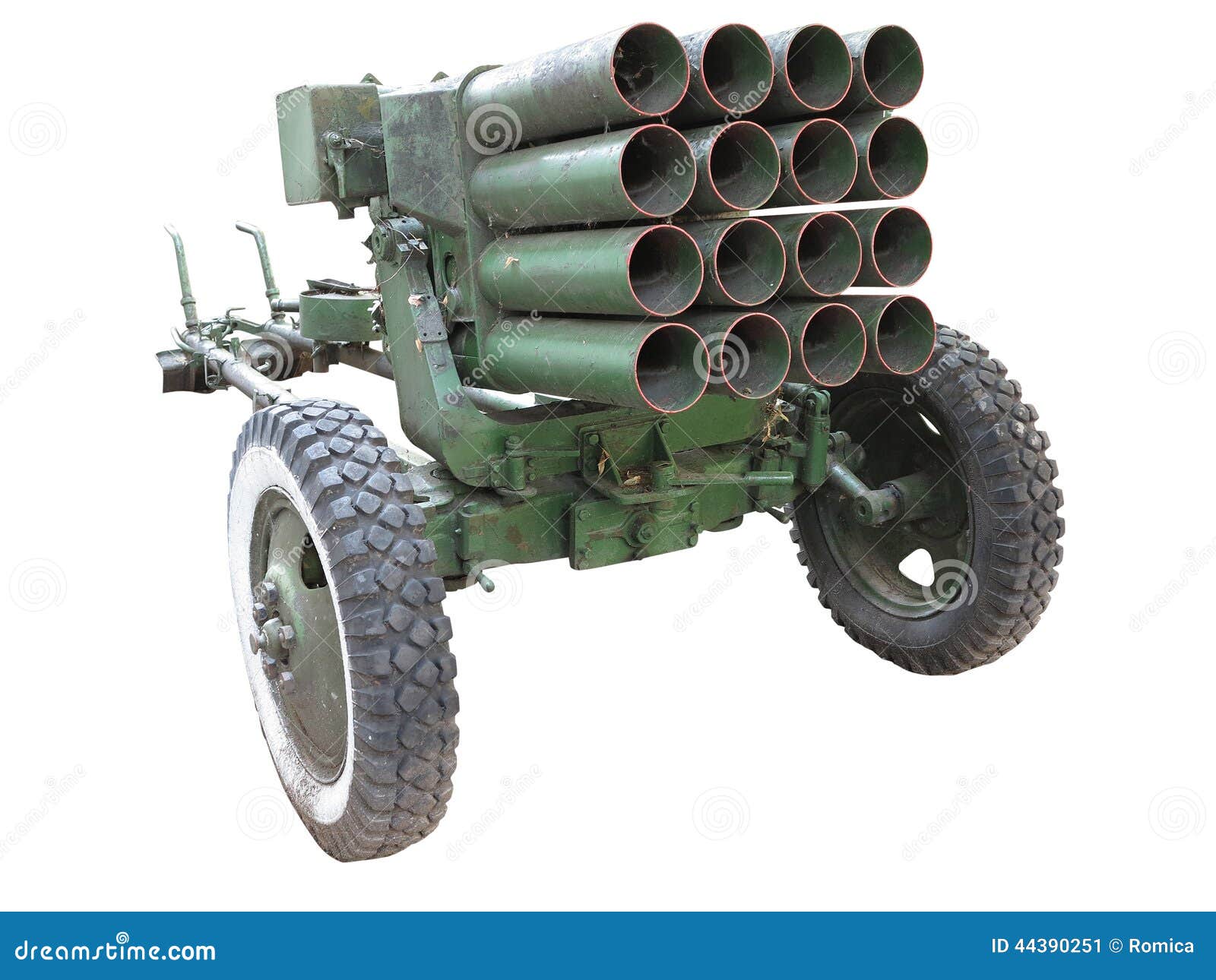 Old Russian Mobile Rocket Launcher Isolated Over White Stock Image ...