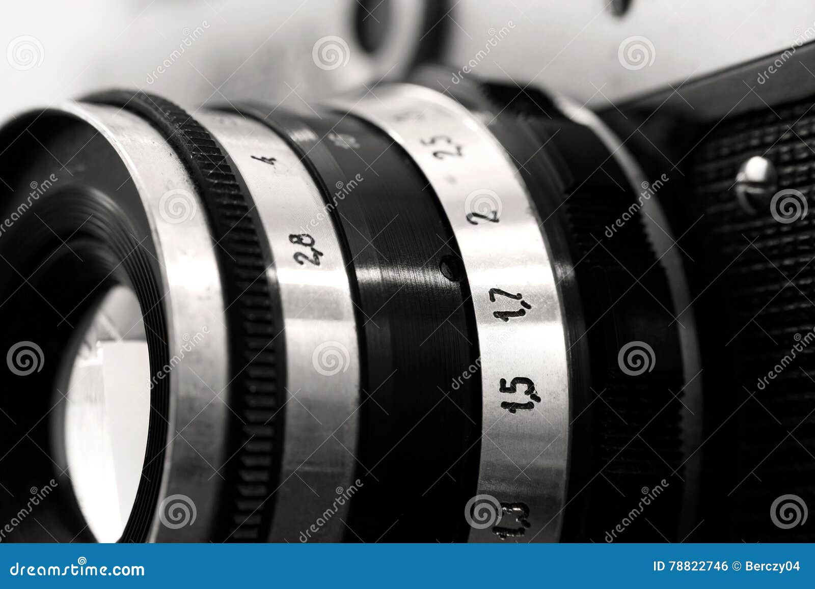 Old Russian Photo Camera Objective Right Side Stock Photo - Image of ...