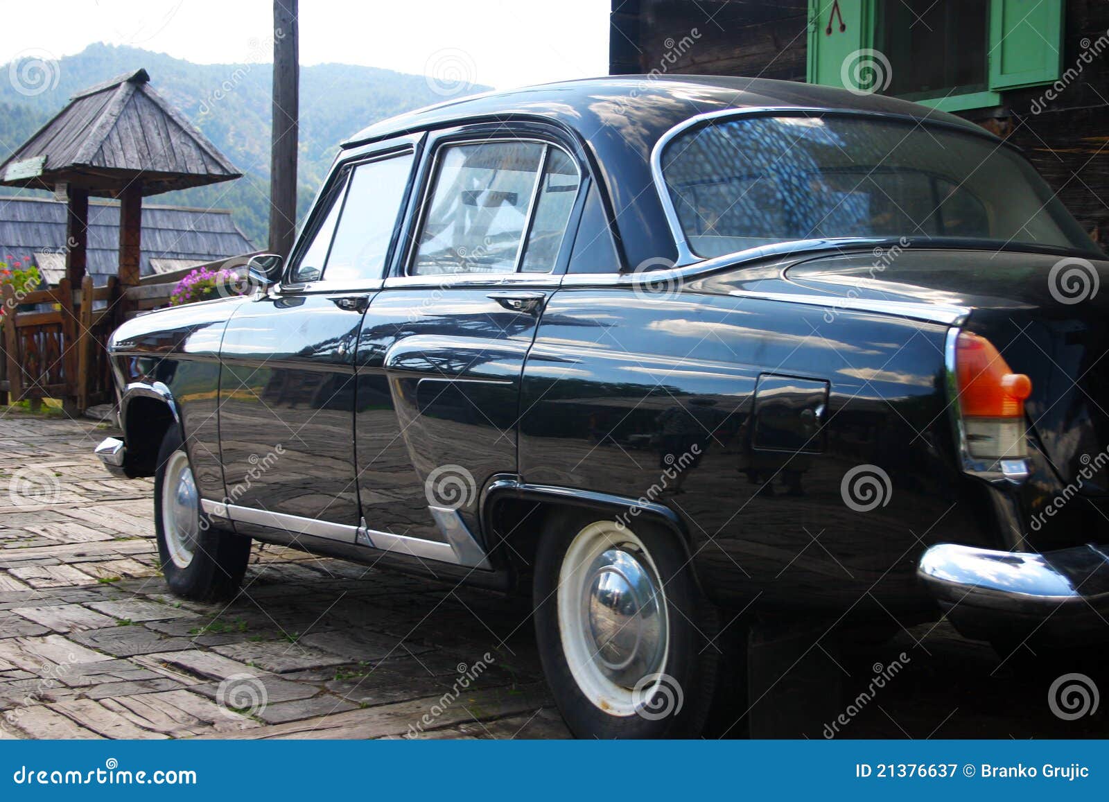 Old Russian sedan stock image. Image of balkan, black - 21376637