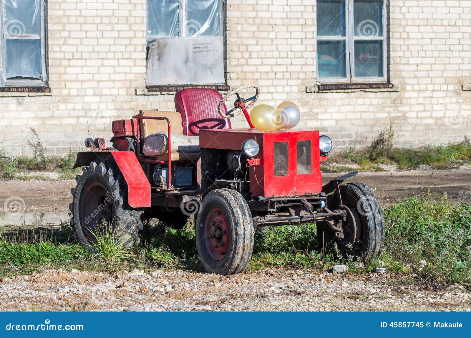 Old russian tractor stock image. Image of machine, russian - 45857745