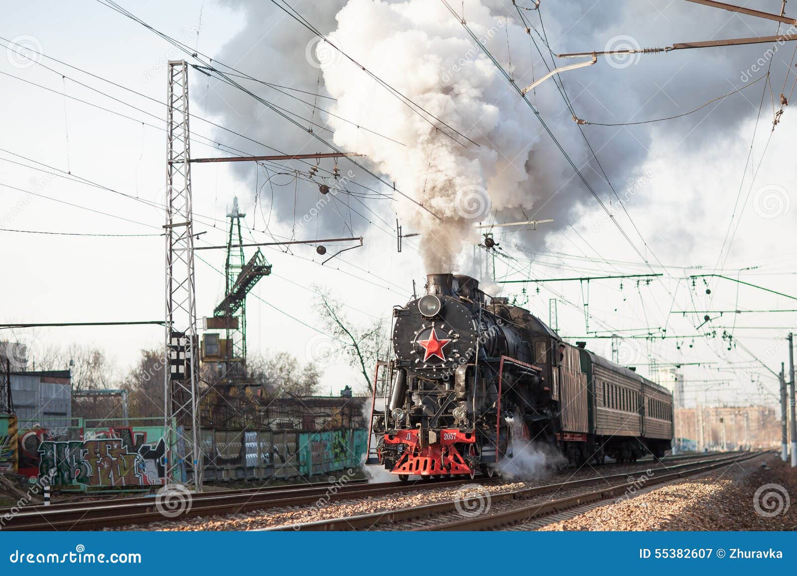 Old russian train stock image. Image of engine, transport - 55382607