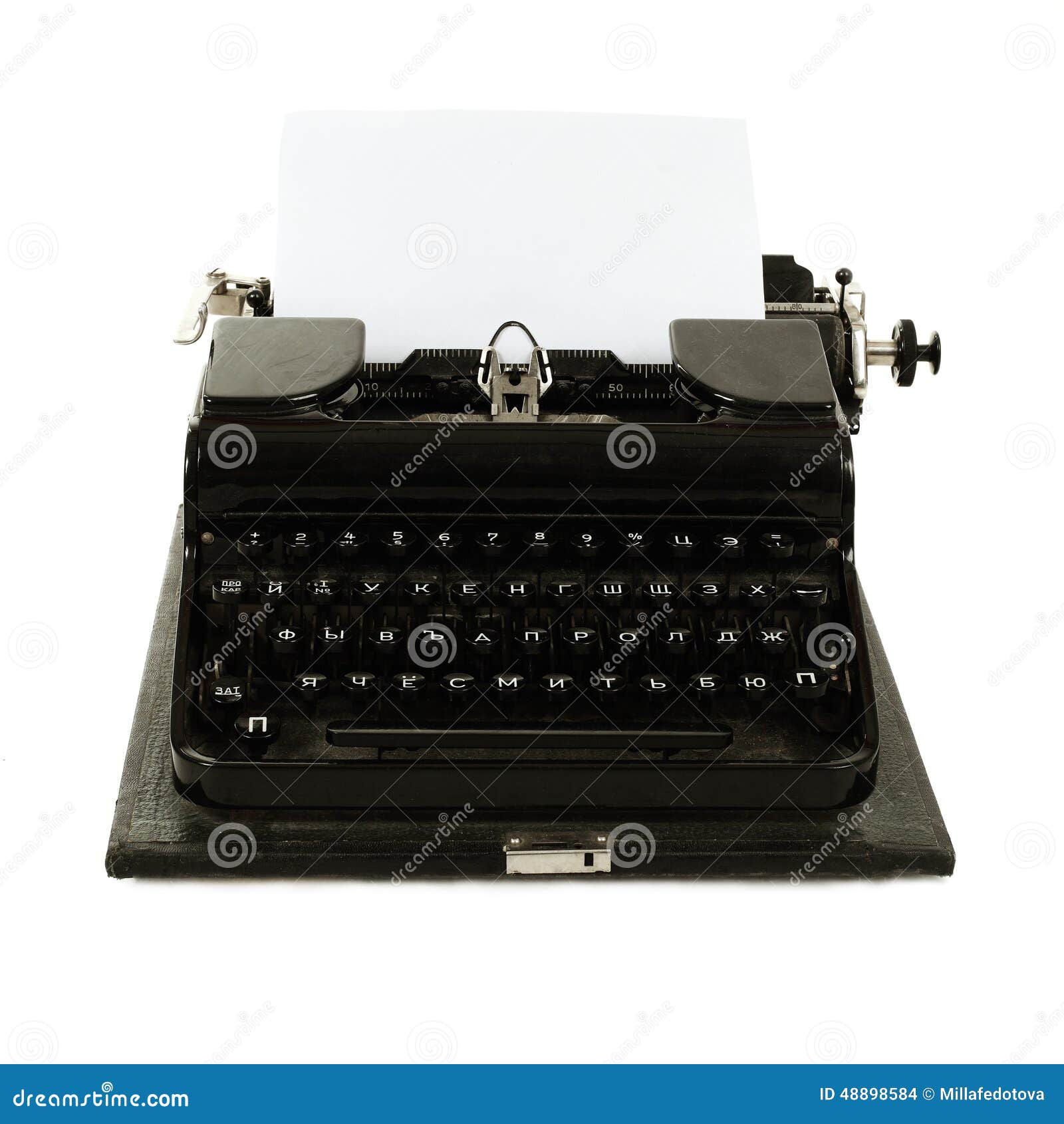 Old Russian Typewriter and Paper Stock Photo - Image of writing ...