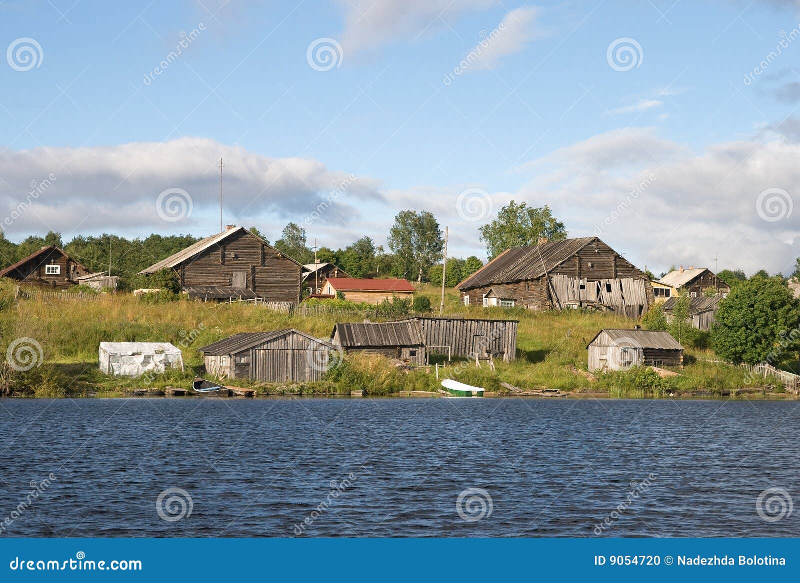 Old Russian village stock photo. Image of river, poverty - 9054720