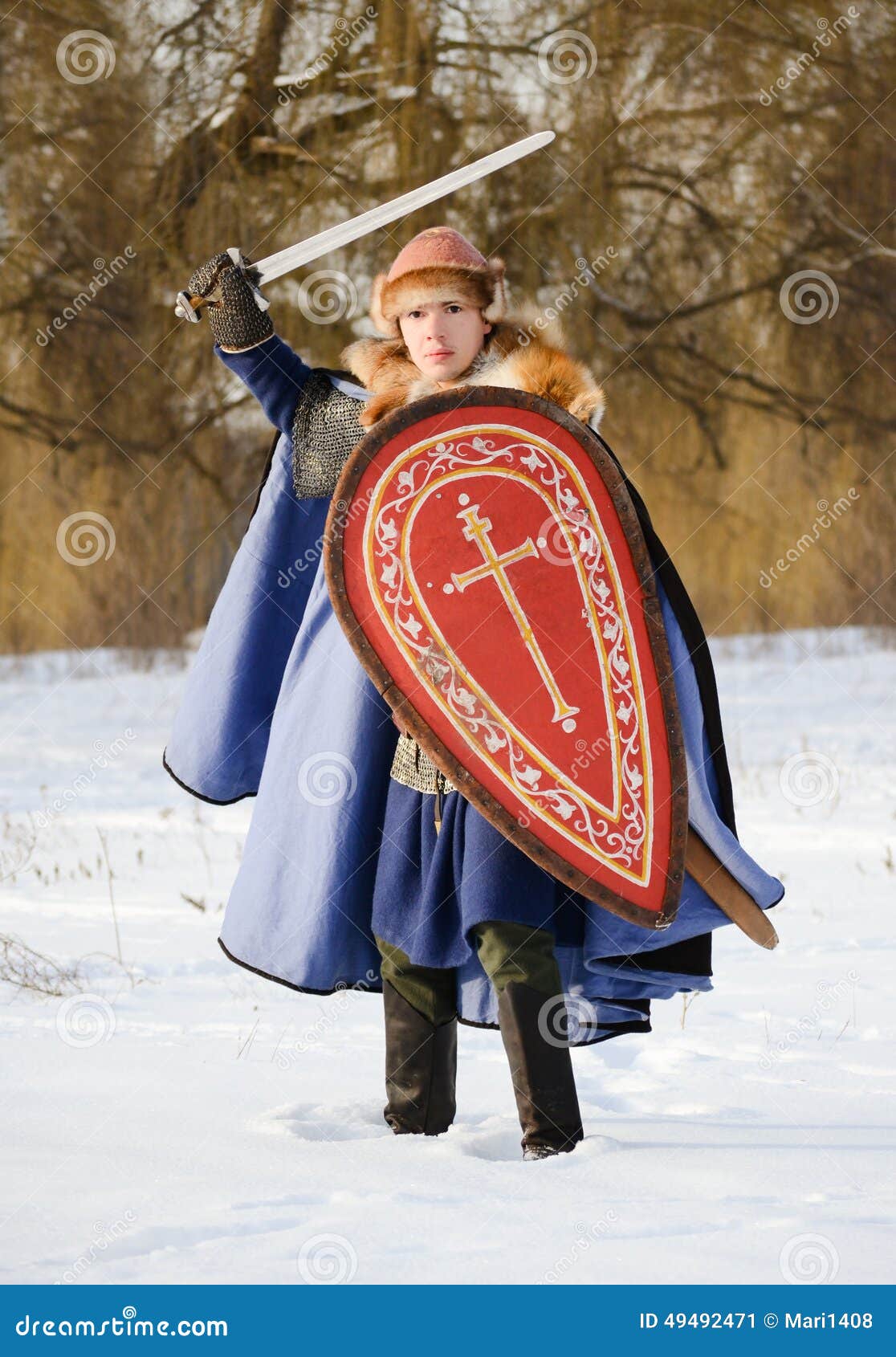 Old Russian Warrior Historical Reconstructor Stock Image - Image of ...