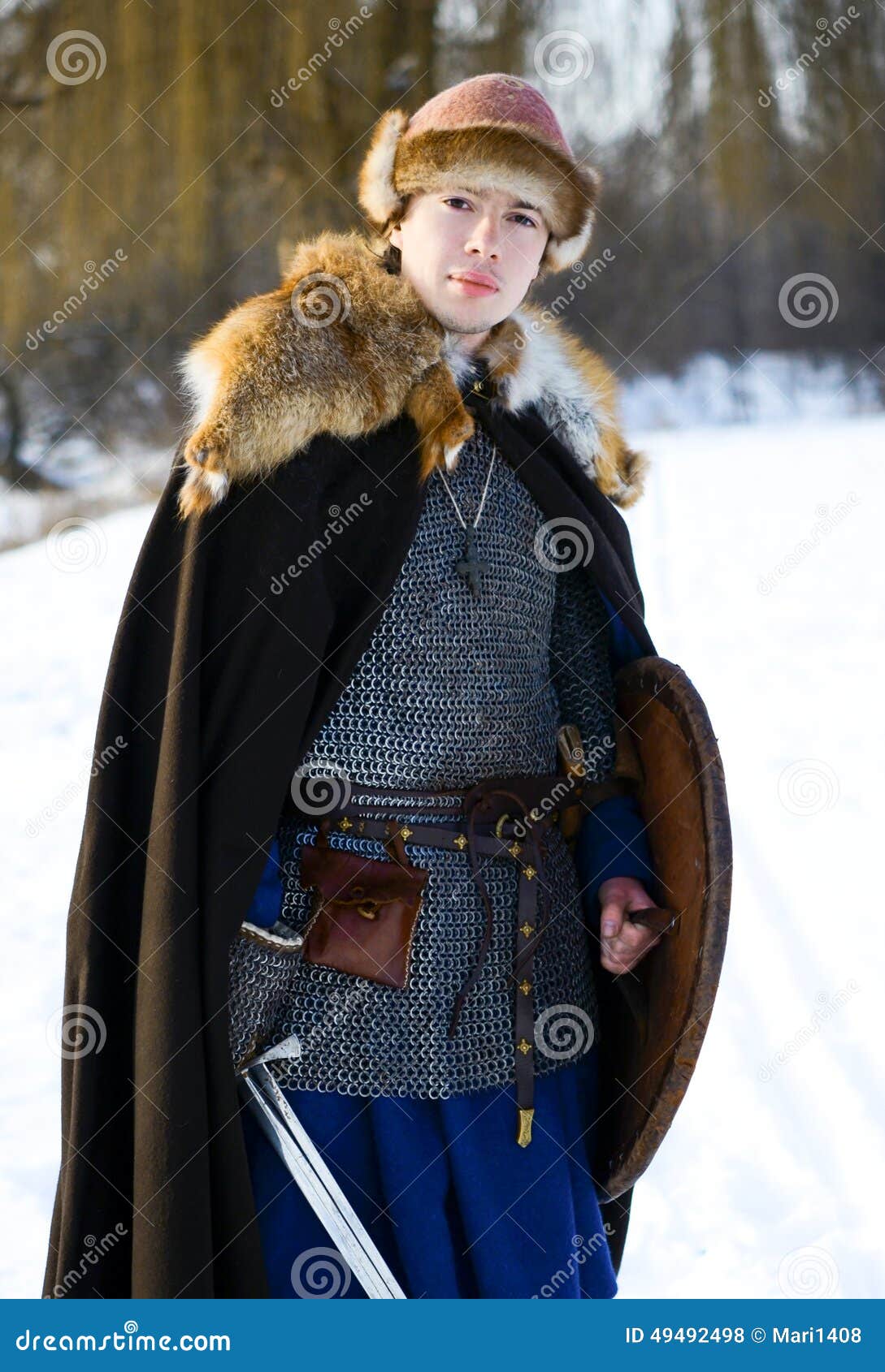 Old Russian Warrior Historical Reconstructor Stock Photo - Image of ...