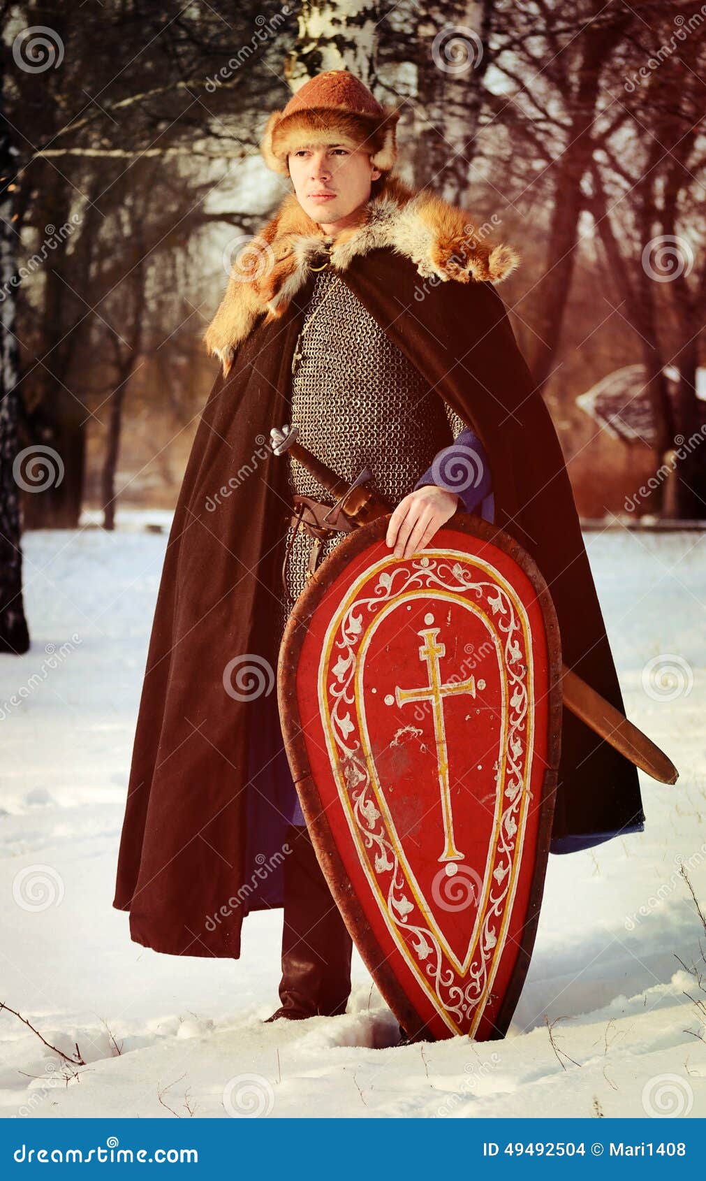 Old Russian Warrior Historical Reconstructor Stock Photo - Image of ...