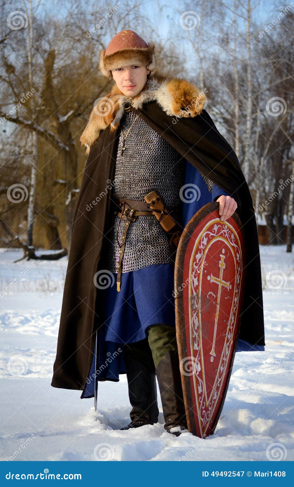 Old Russian Warrior Historical Reconstructor Stock Image - Image of ...