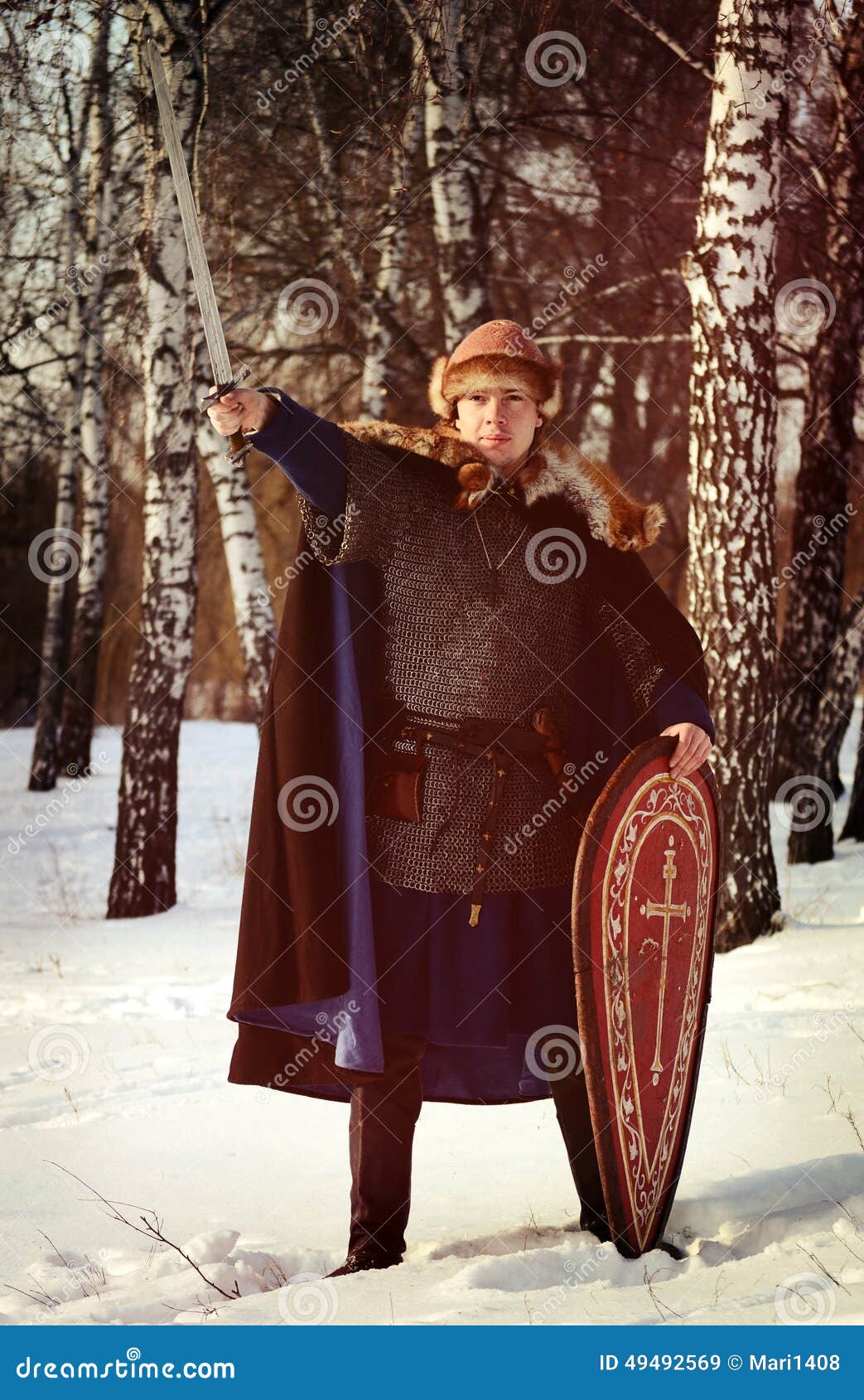 Old Russian Warrior Historical Reconstructor Stock Image - Image of ...