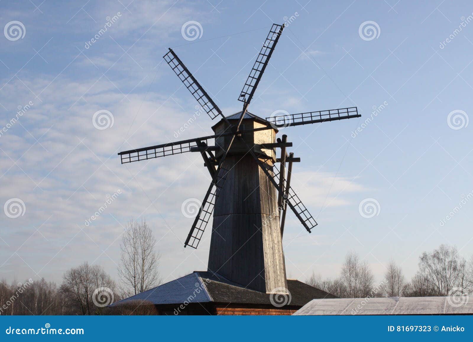 Old Russian windmill stock image. Image of russia, blue - 81697323