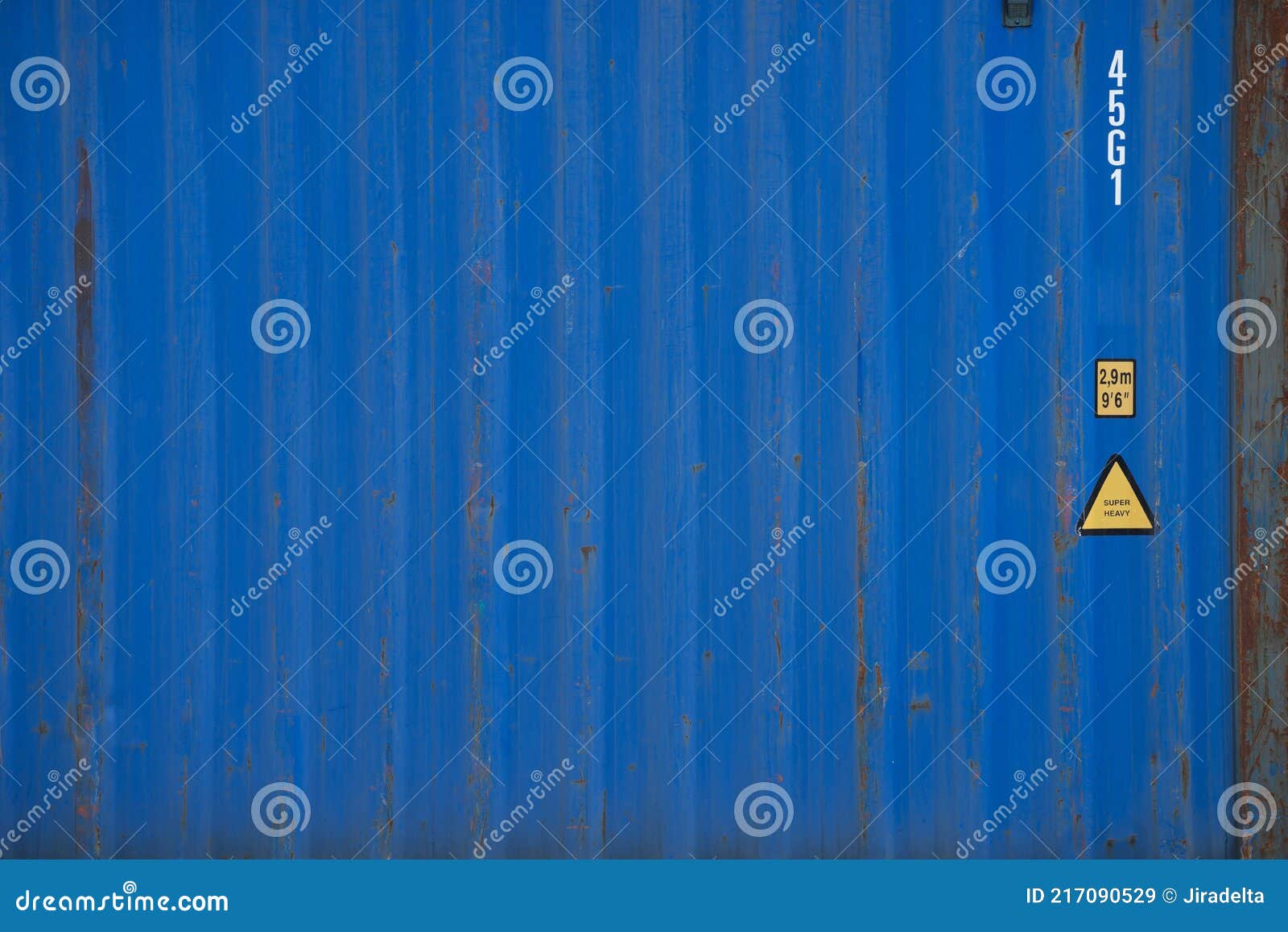 Old Rust Blue Container Wall in Cargo Container Yard Close Up in Front ...