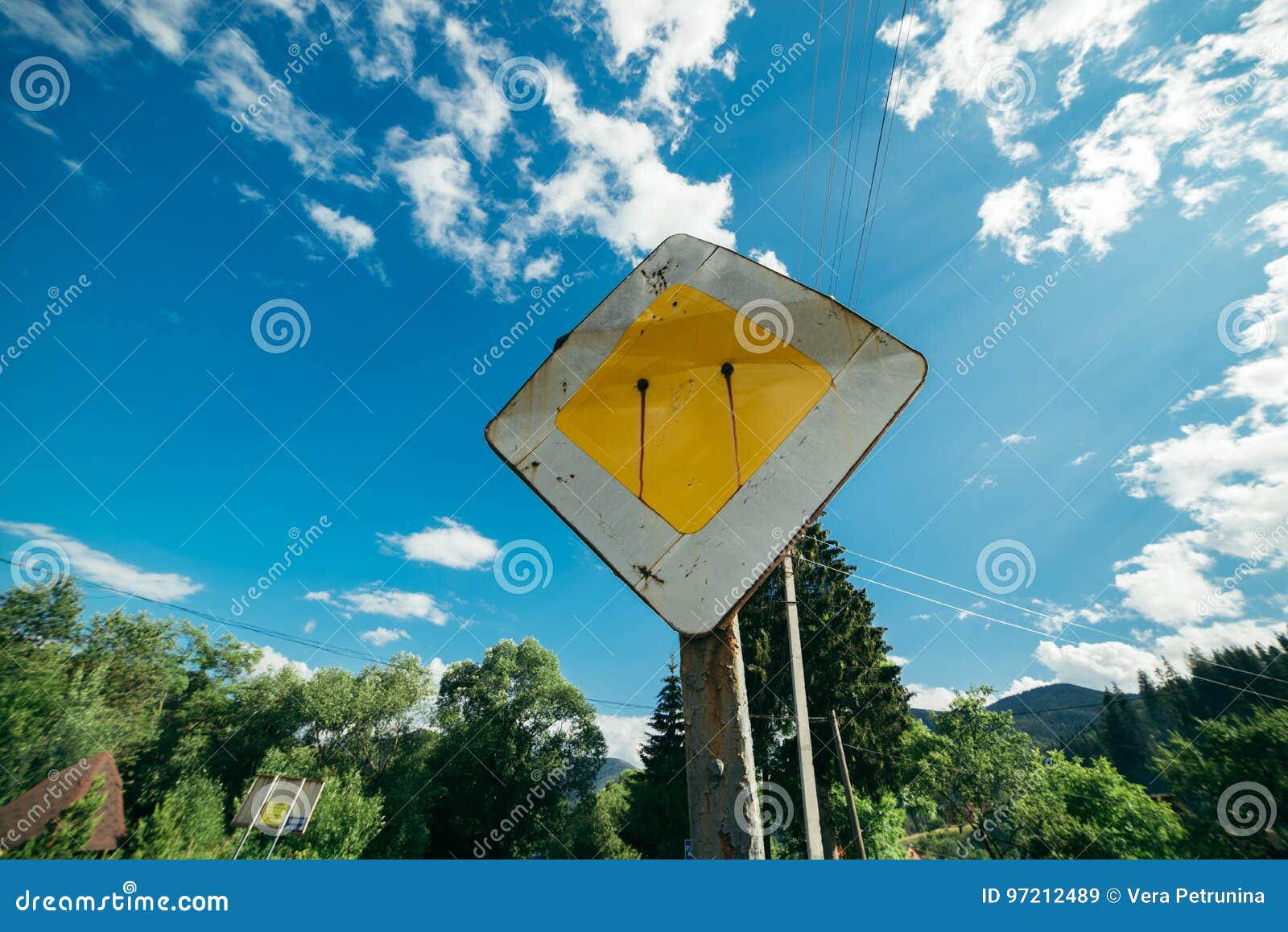Old rust main road sign stock image. Image of philosophy - 97212489