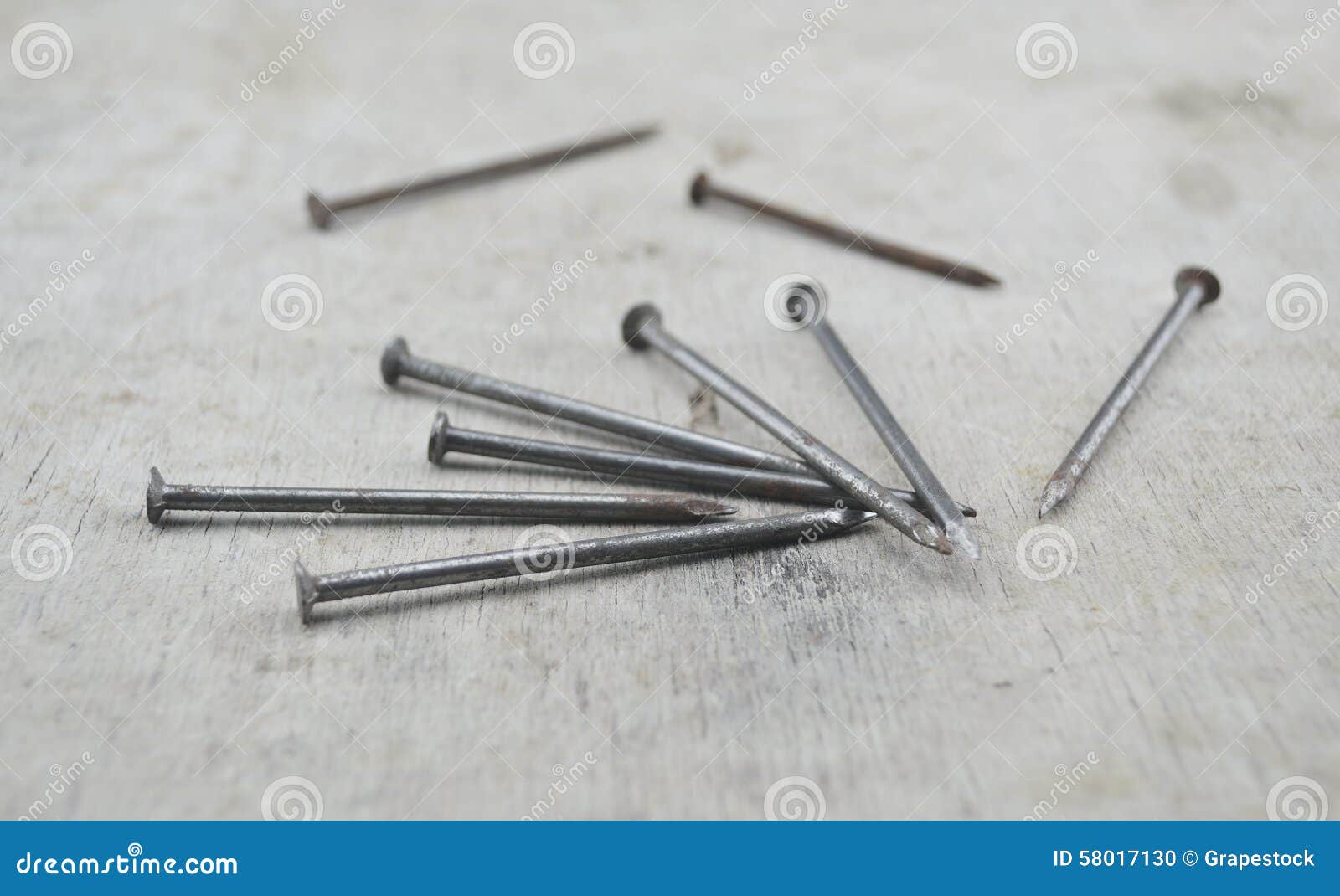 Old Rust Metal Nails on Wood Board Stock Photo - Image of repair, steel ...