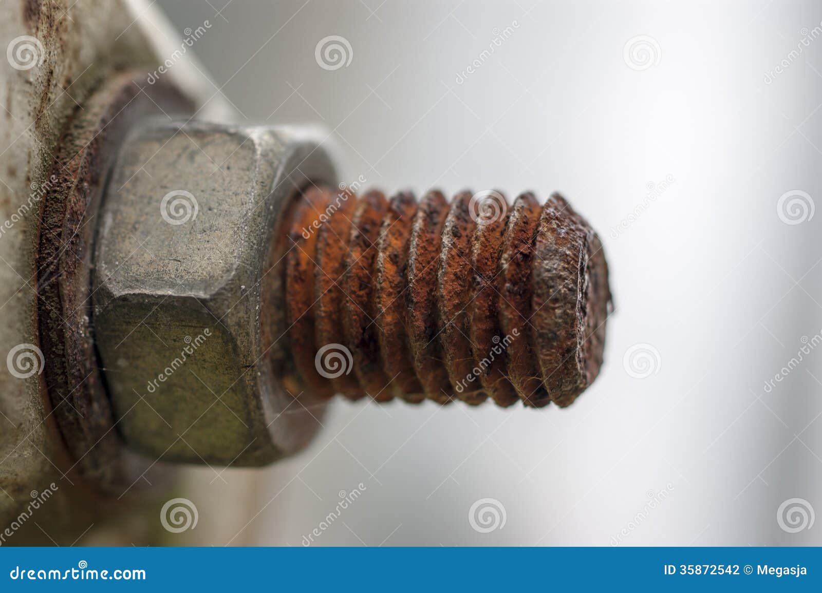 Old rust with nut stock photo. Image of steel, vintage - 35872542