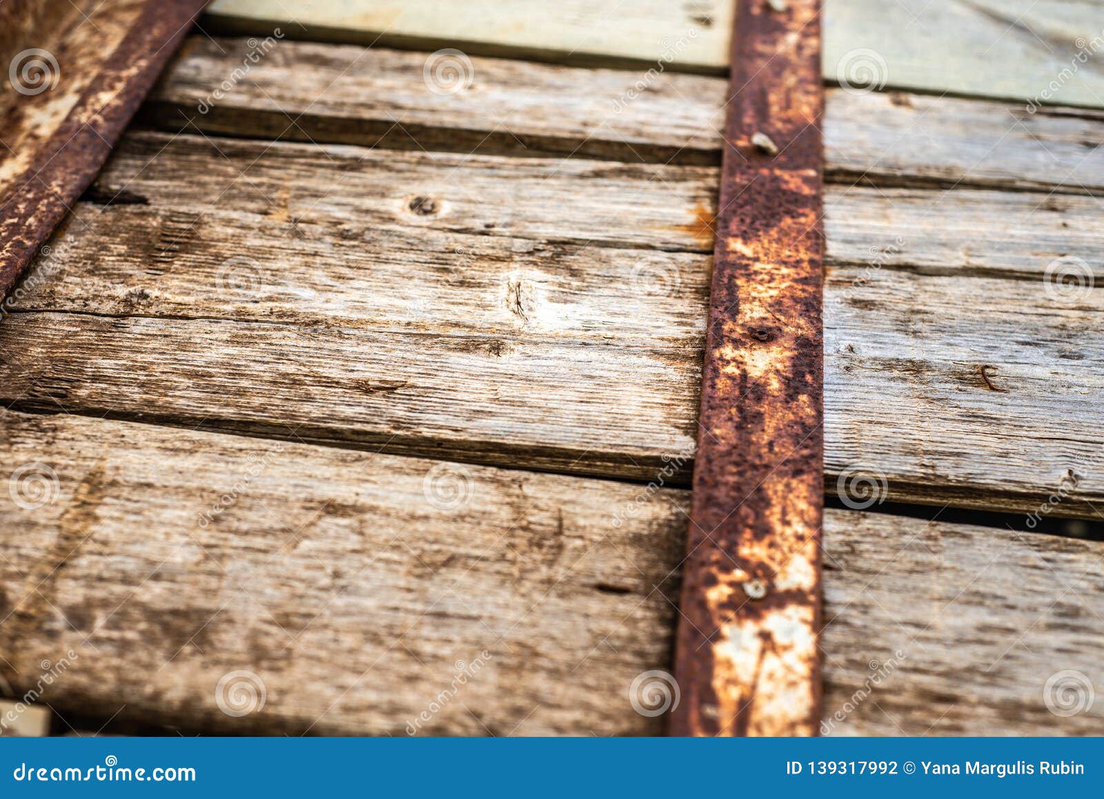 Old Rust Steel Panel on Wooden Pole Stock Photo - Image of hardwood ...