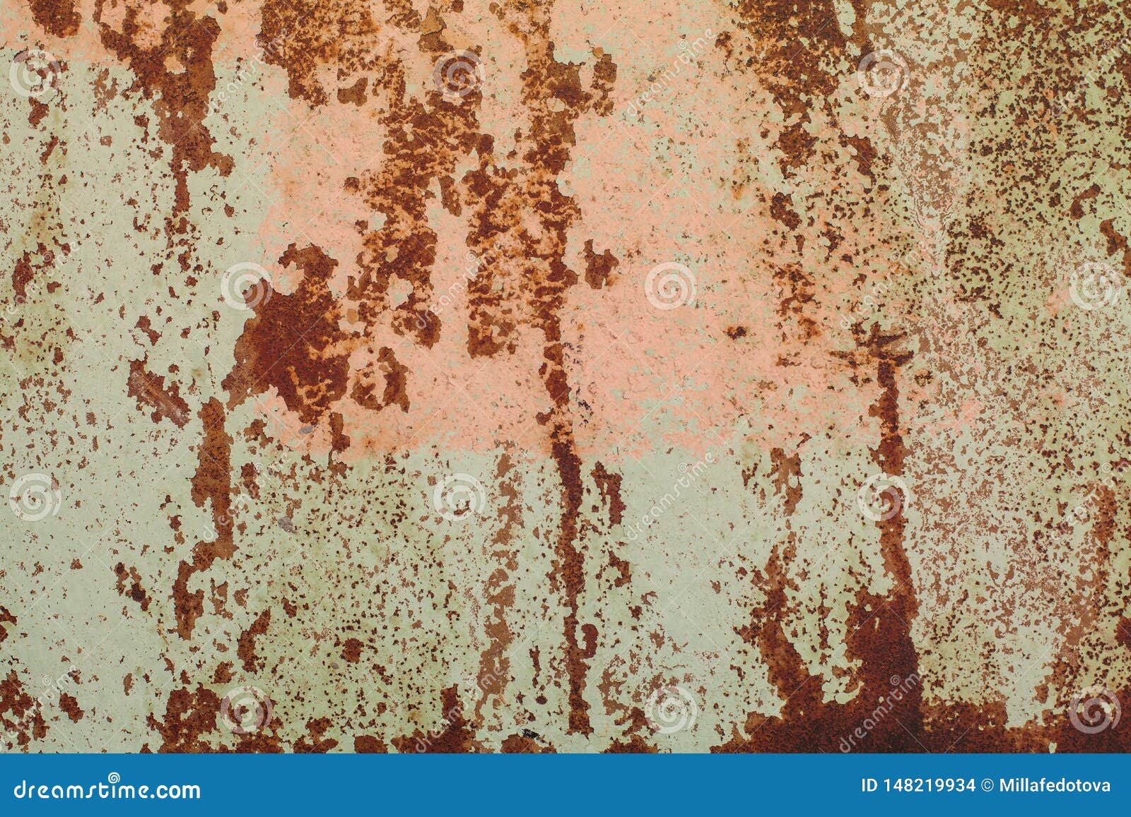 Old Rust Textures Wall with Paint. Stock Photo - Image of crack, damage ...