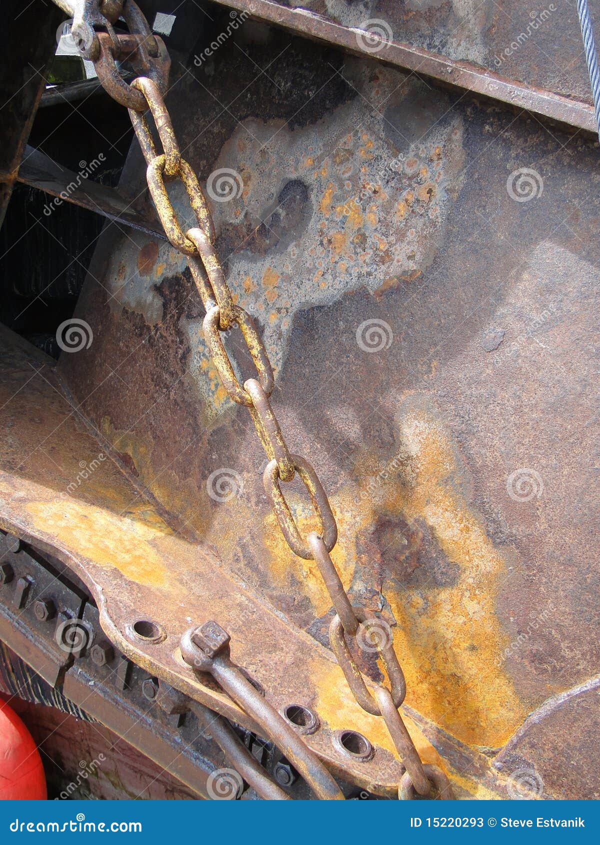 Old rusted anchor chains stock image. Image of harbor - 15220293